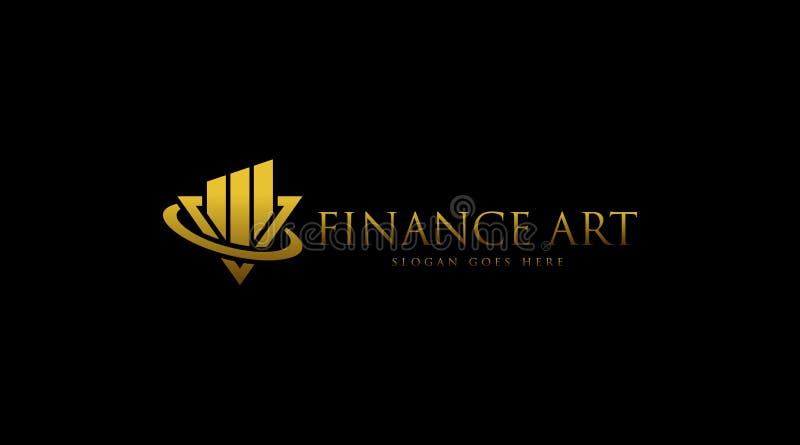 Finance Logo Template Vector Isolated in Black Background Stock Vector ...