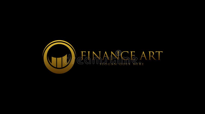 Finance Logo Template Vector Isolated in Black Background Stock Vector ...