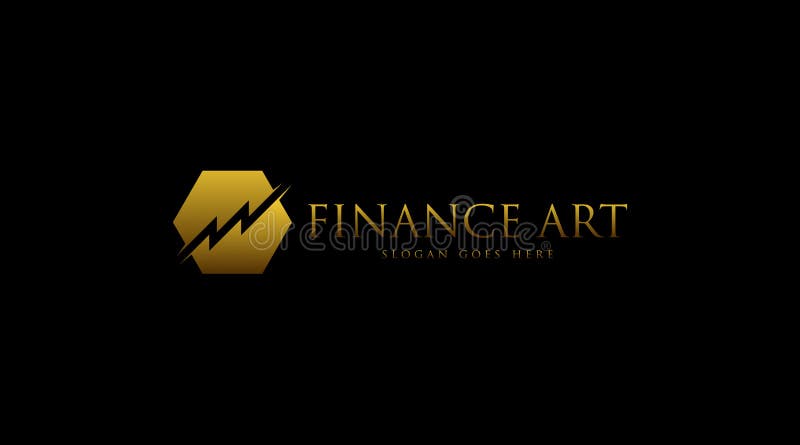 Finance Logo Template Vector Isolated in Black Background Stock Vector ...