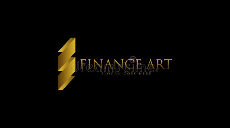 Finance Logo Template Vector Isolated in Black Background Stock Vector ...