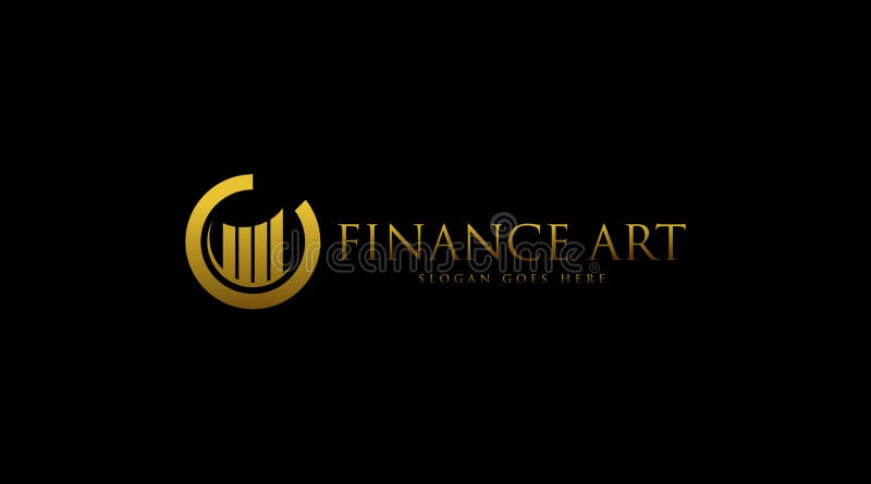 Finance Logo Template Vector Isolated in Black Background Stock Vector ...