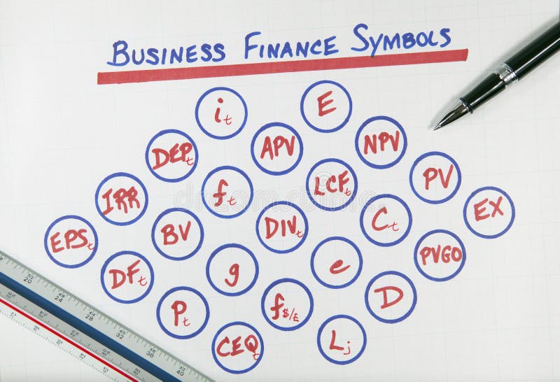 Business Finance Symbols Diagram Stock Photo - Image of flow, return ...