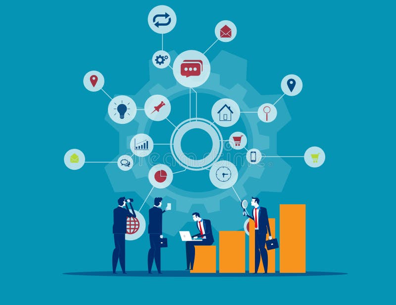 Teamwork and Data Analysis. Concept Business Delineation Vector ... Teamwork and Data Analysis. Concept Business Delineation Vector ...