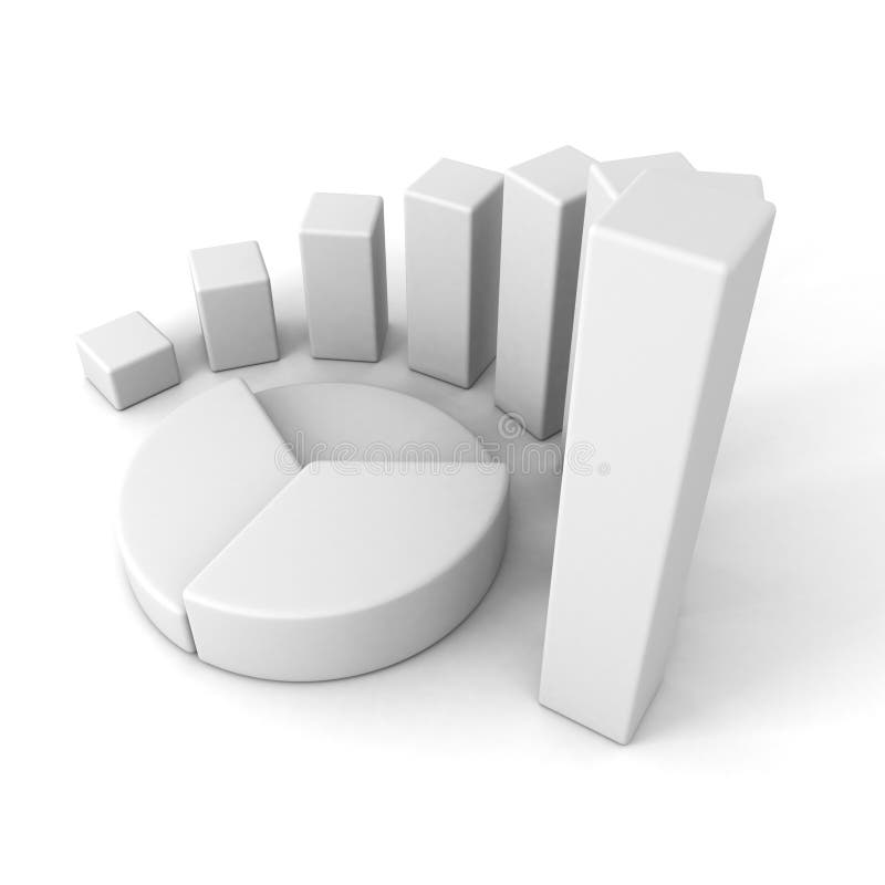 Business Financial Bar Chart and Pie Graph Stock Illustration ...