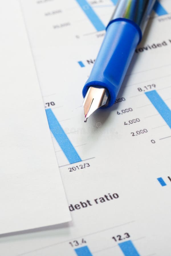 Business Financial Chart with a Pen Stock Photo - Image of growth ...