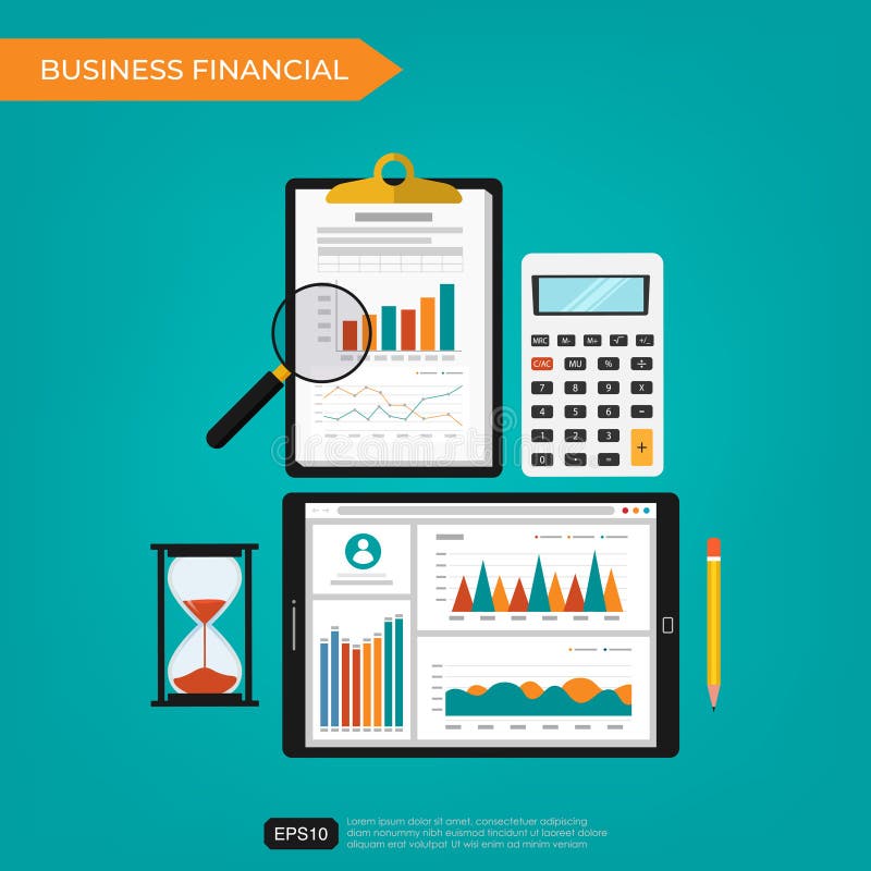 Business Financial Concept with Modern Chart and Graphics Elements ...