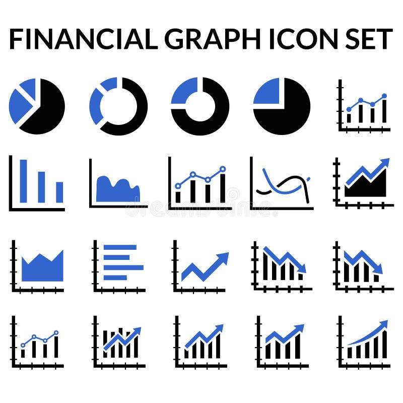 Business and Financial Graph Icon Set Stock Vector - Illustration of ...