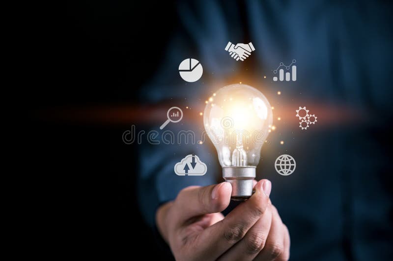 Technology Business Financial Light Bulb Stock Image - Image of ...