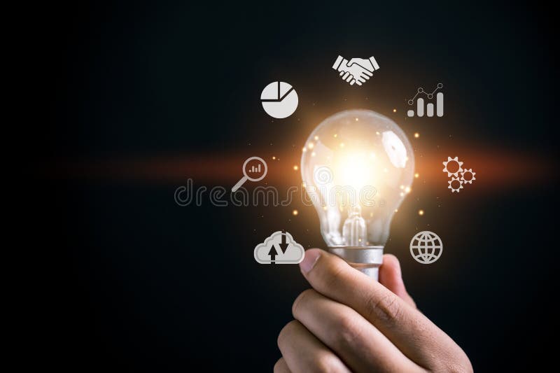 Technology Business Financial Light Bulb Stock Photo - Image of ...
