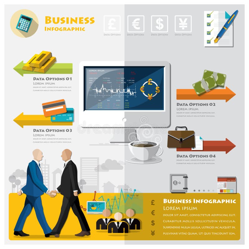 Financial Infographic Set with Charts Stock Vector - Illustration of ...