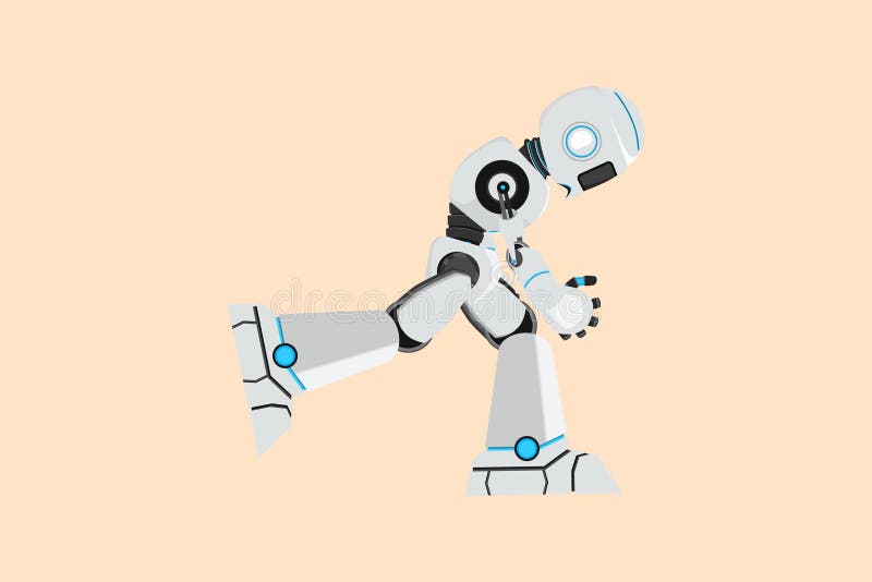 Business Flat Cartoon Style Drawing Depressed Robot Bowed Down. Cyborg ... Business Flat Cartoon Style Drawing Depressed Robot Bowed Down. Cyborg ...