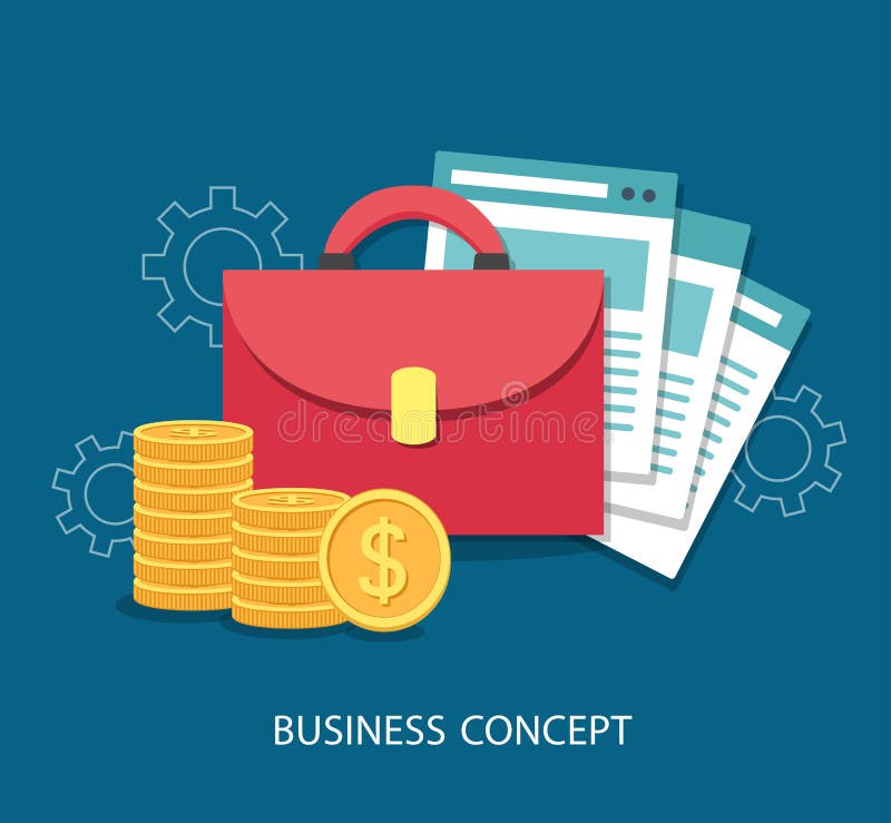 Business Flat Design Concept. Stock Vector - Illustration of analytics ...