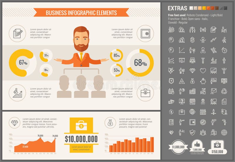 Startup Flat Design Infographic Template Stock Vector - Illustration of ...