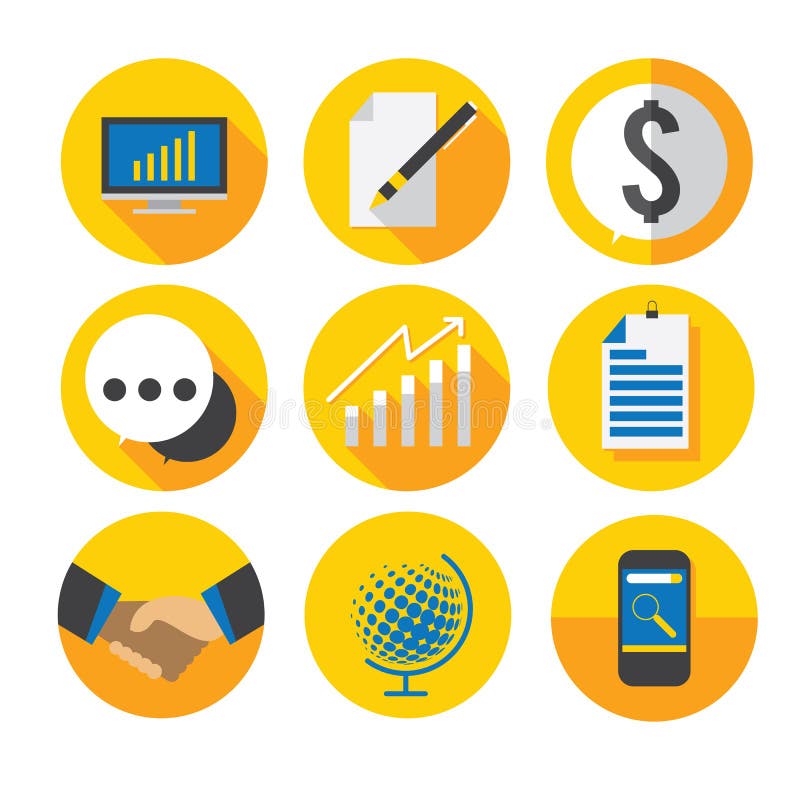 Business flat icon stock vector. Illustration of color - 49179069