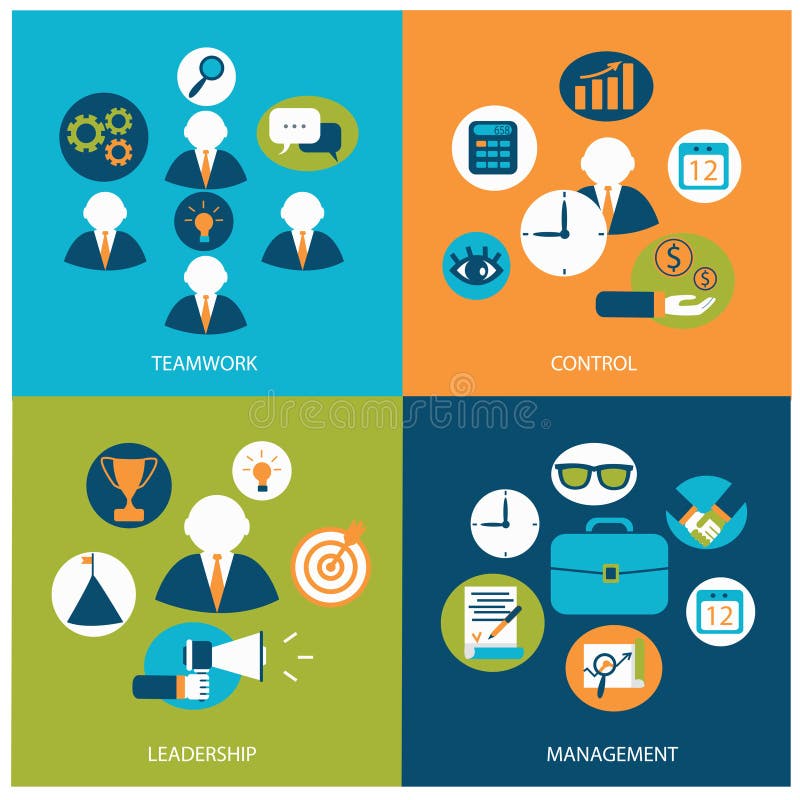 Business flat icons stock vector. Illustration of management - 46670657