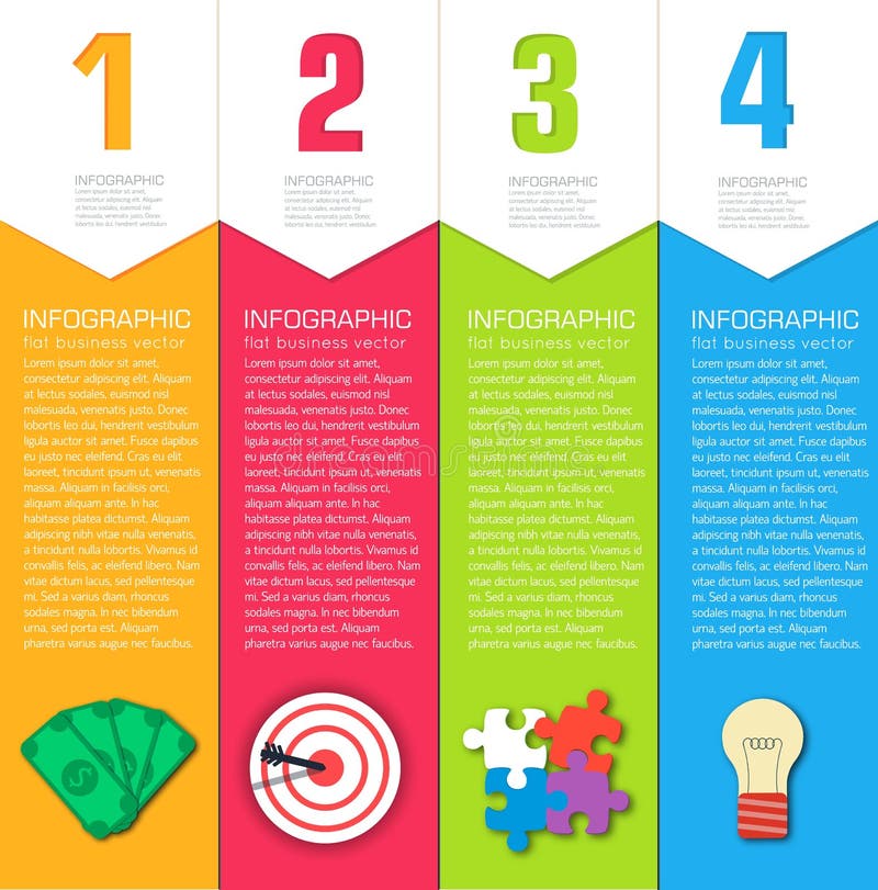 Business Flat Infographic Template with Text Fields. Vector ...