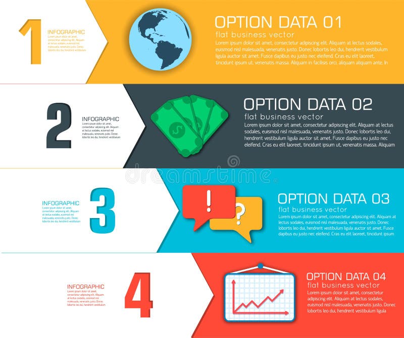 Business Flat Infographic Template with Text Fields. Vector ...