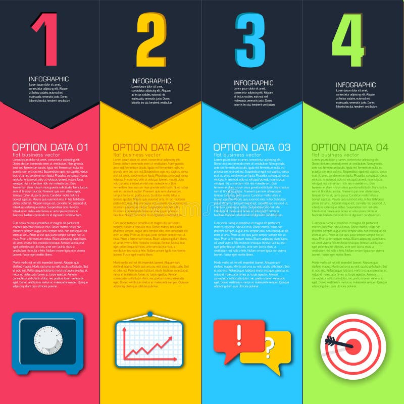 Business Flat Infographic Template with Text Fields. Vector ...
