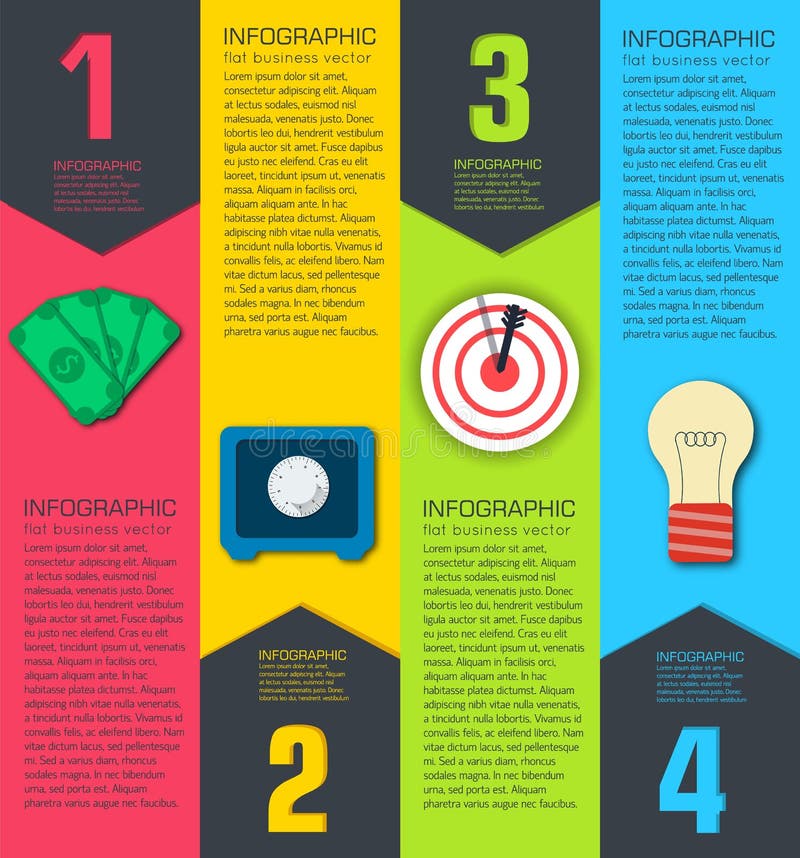 Business Flat Infographic Template with Text Fields. Vector ...