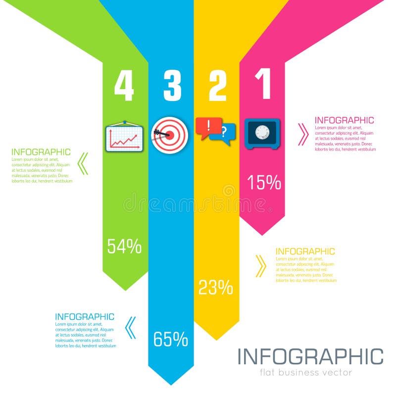 Business Flat Infographic Template with Text Fields. Vector ... Business Flat Infographic Template with Text Fields. Vector ...