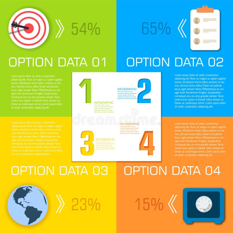 Business Flat Infographic Template with Text Fields. Vector ...