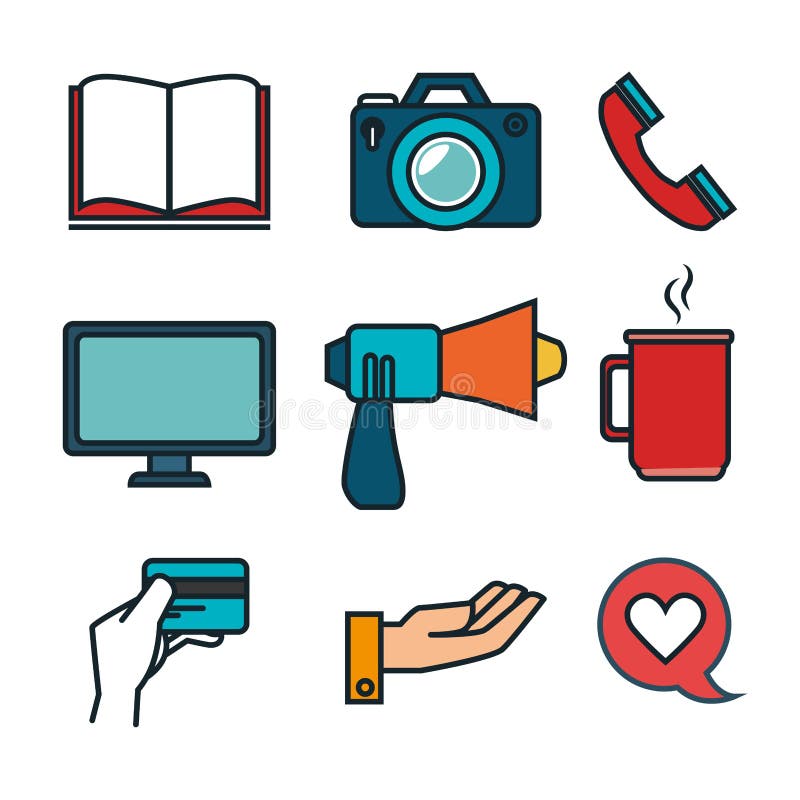 Business flat line icons stock illustration. Illustration of management ...