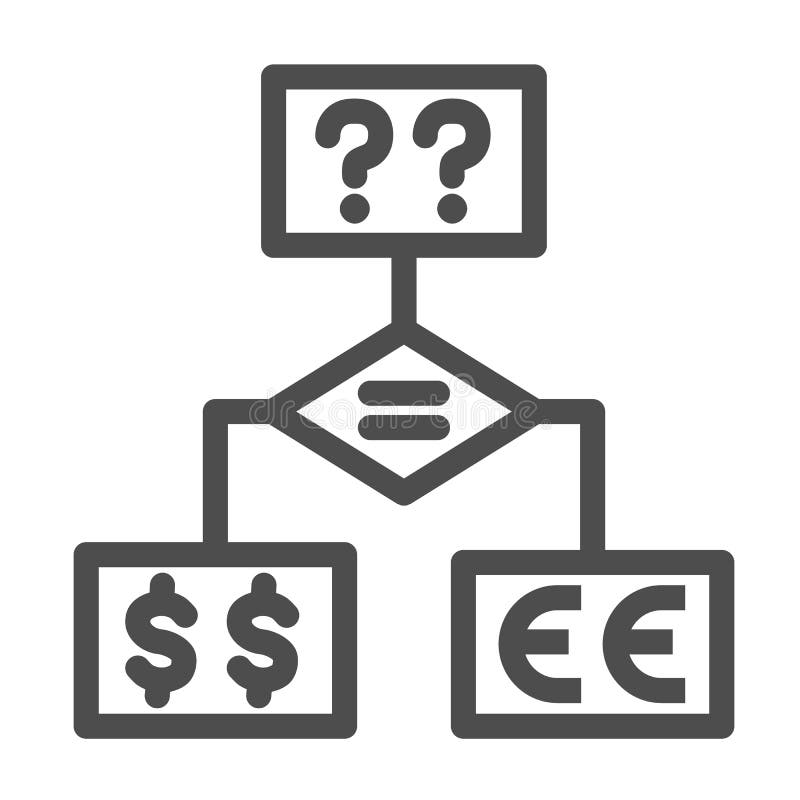 Business Flowchart Thin Line Icon, Business Strategy Concept, Making ... Business Flowchart Thin Line Icon, Business Strategy Concept, Making ...