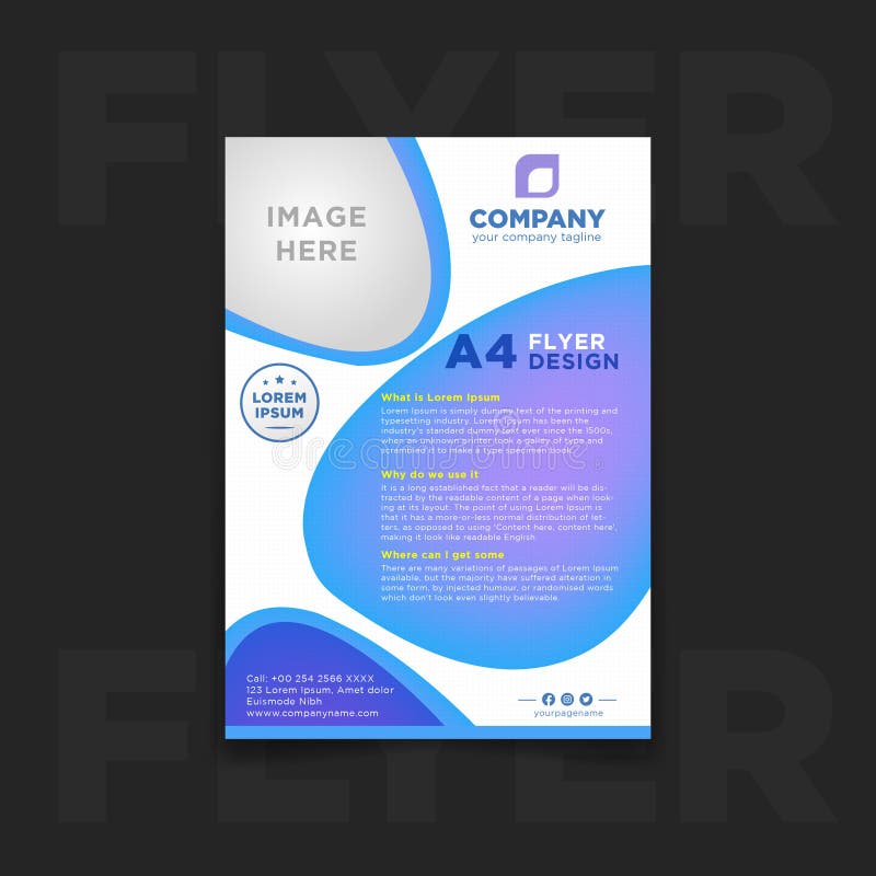 A4 Single Side Flyer Vector Templates Stock Vector - Illustration of ...