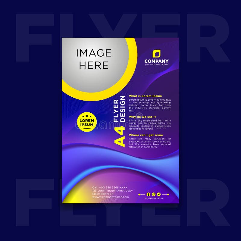 A4 Single Side Flyer Vector Templates Stock Vector - Illustration of ...