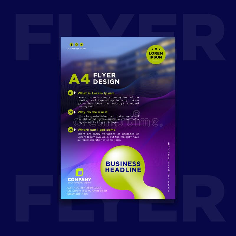 A4 Single Side Flyer Vector Templates Stock Vector - Illustration of ...