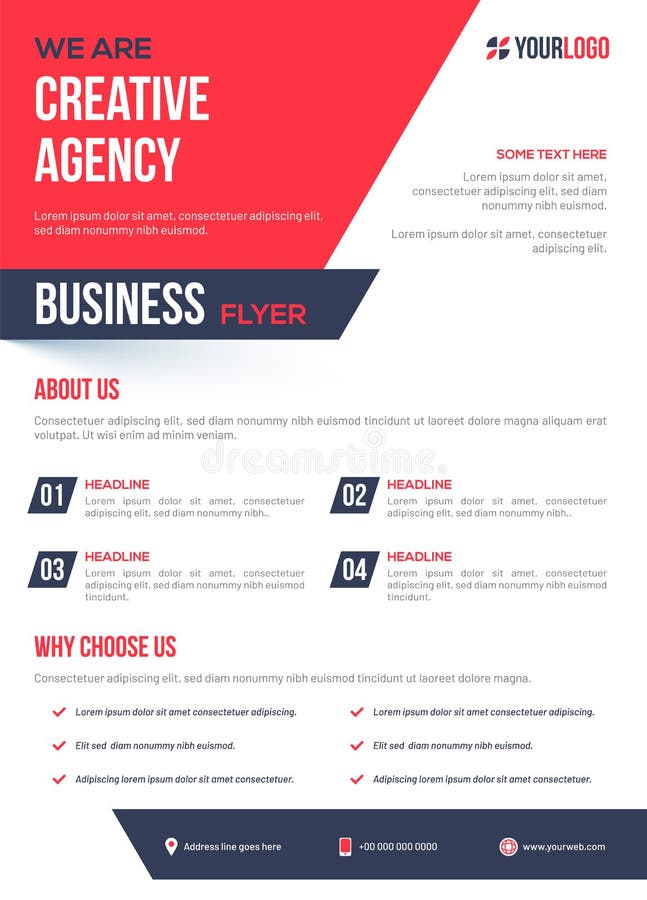 Business Flyer Layout or Creative Agency Presentation Template. Stock ...
