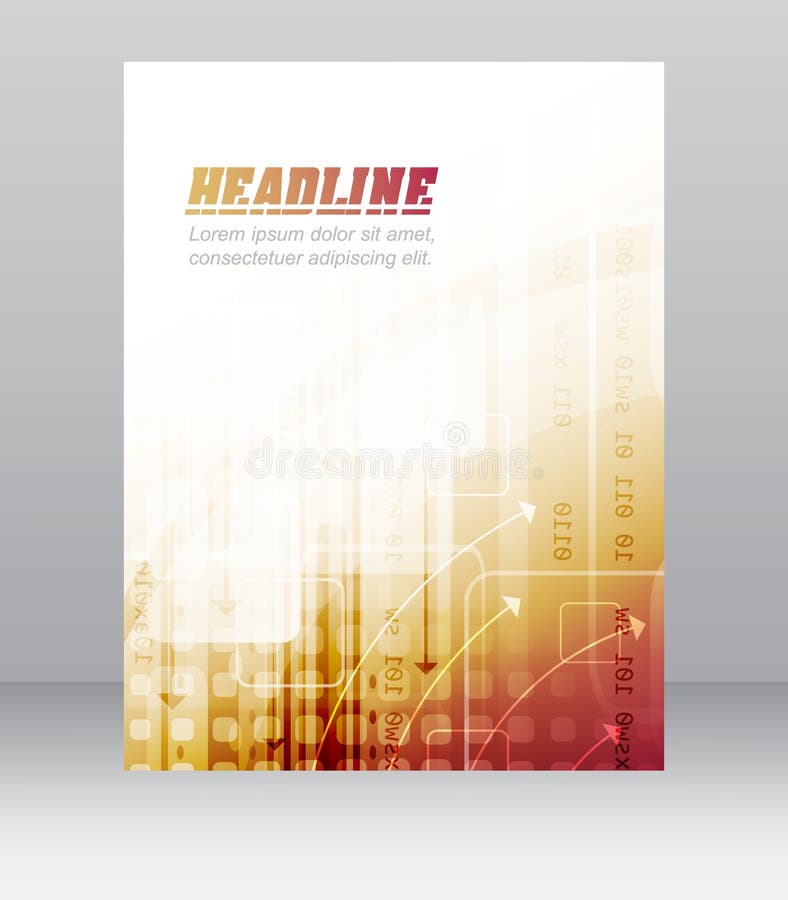 Business Flyer Template with Abstract Technological Pattern, Square and ...