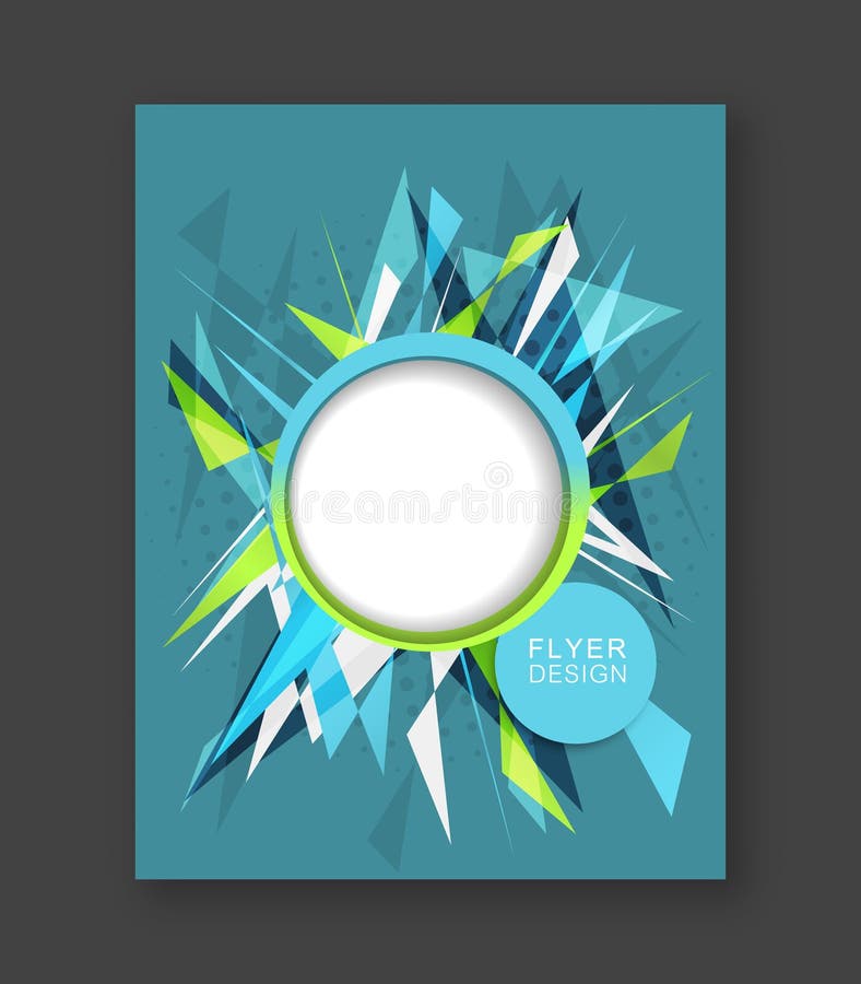 Business Flyer Template with Abstract Triangular Pattern. Corporate ...