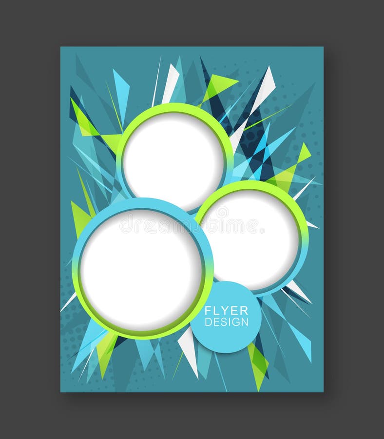 Business Flyer Template with Abstract Triangular Pattern. Corporate ...