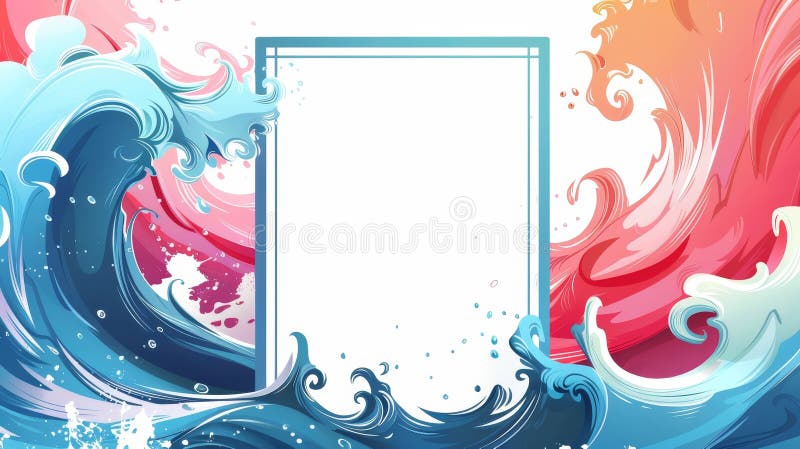 Business Flyer Template, Blank with Transparent Strip, Waves Stock ...