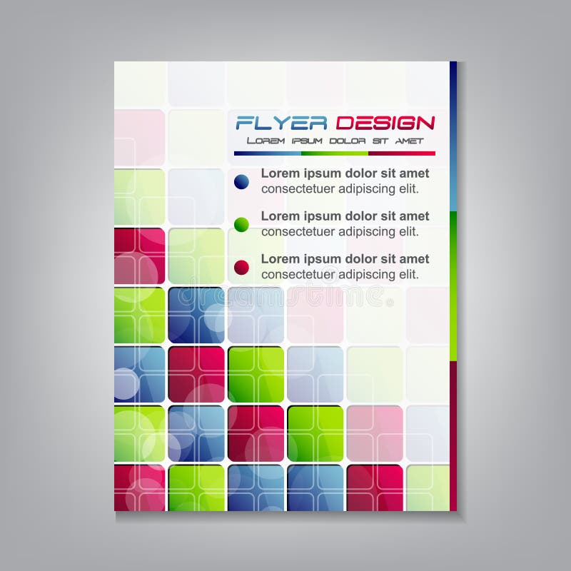Business Flyer Template or Corporate Banner with Colored Squares Stock ...