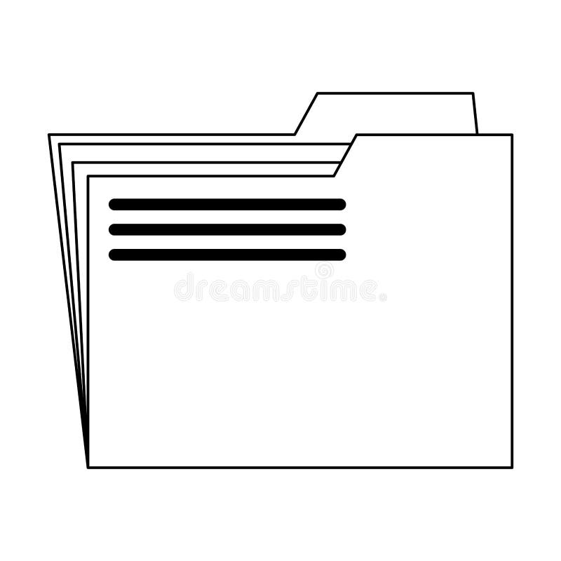 Business Folder Document Symbol Isolated in Black and White Stock ...