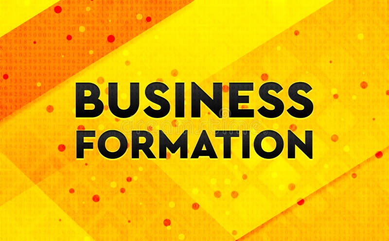 Business Formation Abstract Digital Banner Yellow Background Stock ...