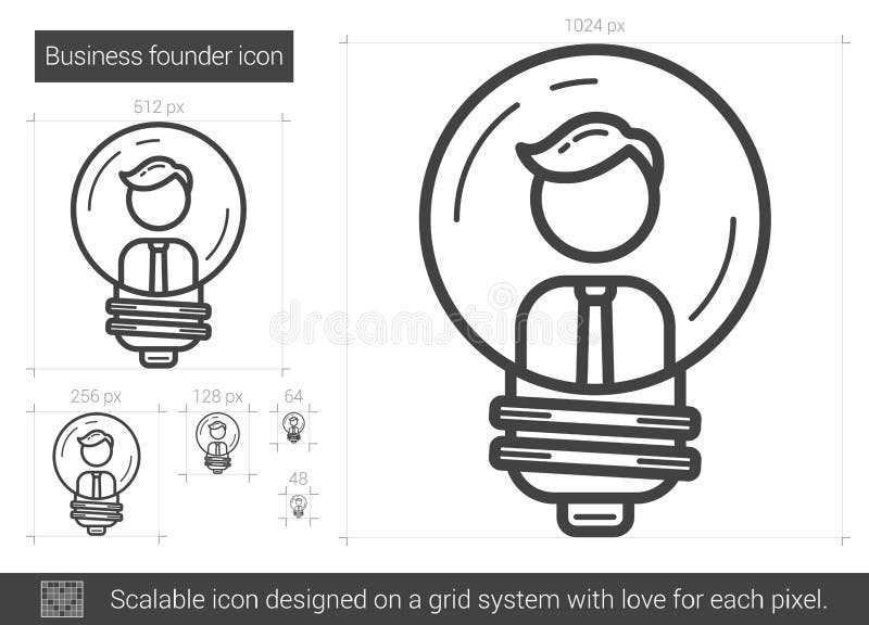Founder Vector Line Icon, Sign, Illustration on Background, Editable ...