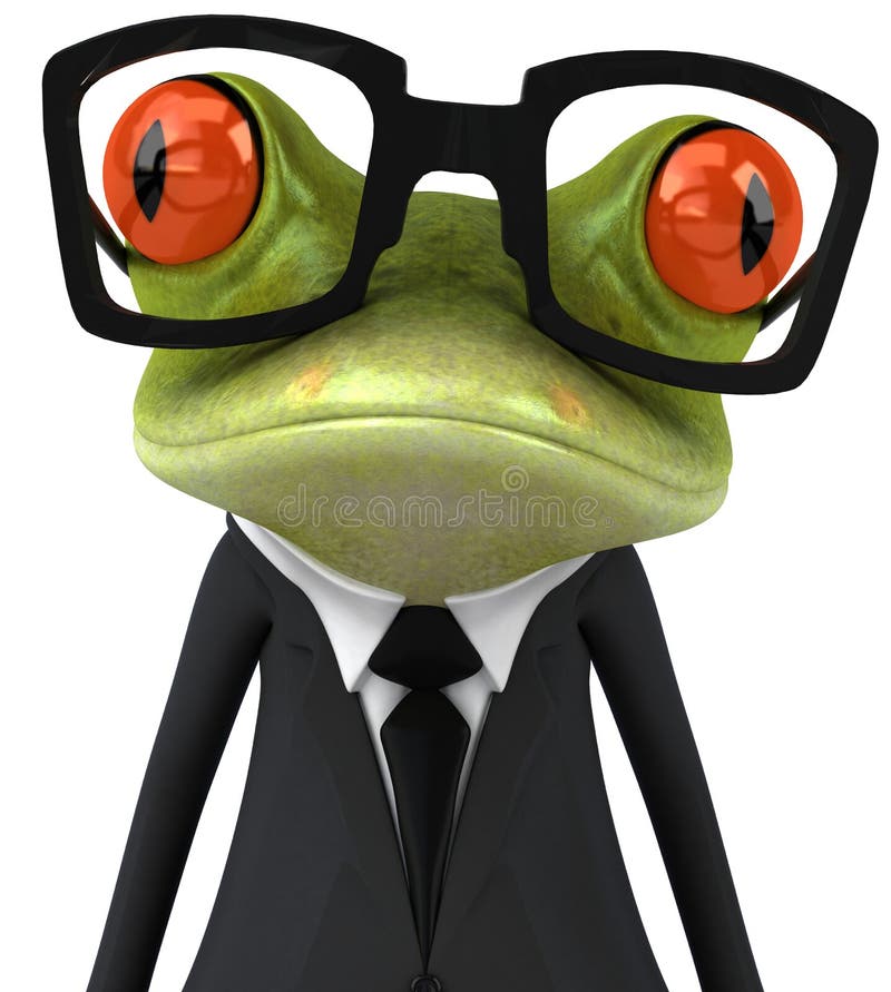 Business Frog and Champagne Stock Illustration - Illustration of ...