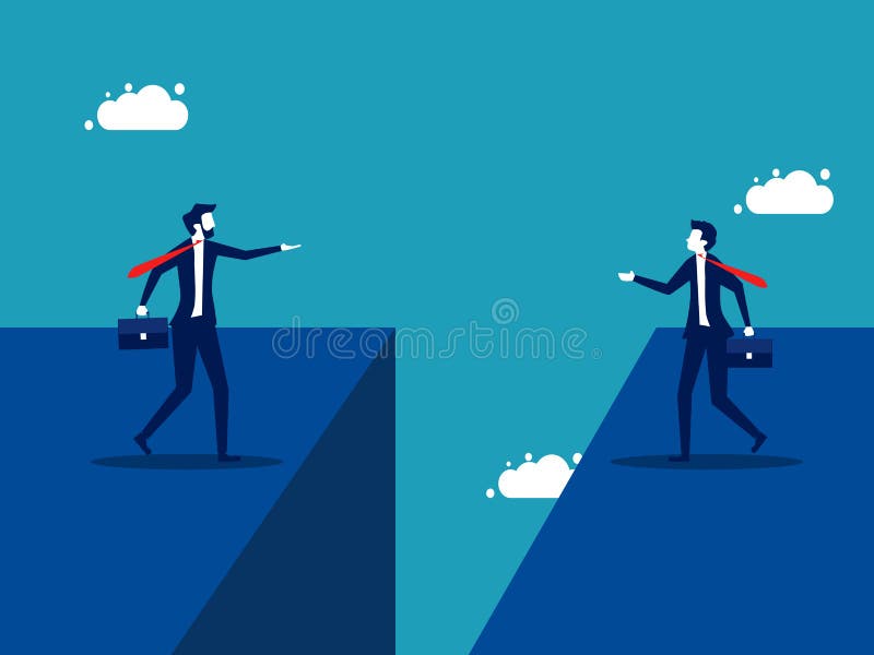 Business Gap. Two Businessmen Stand Side by Side with a Gap between ...