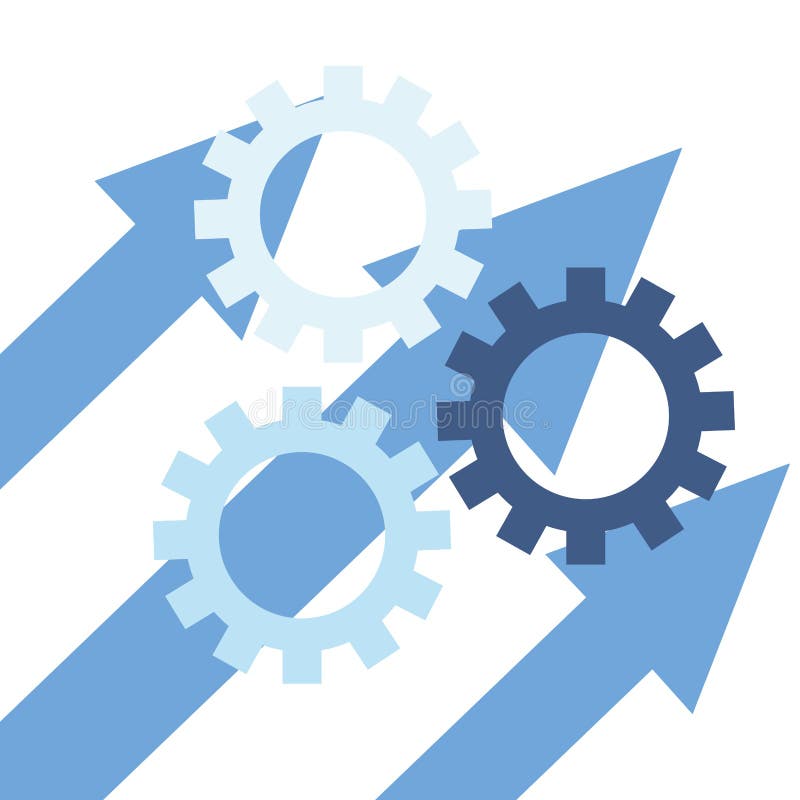 Business Gears Arrows Work Team Stock Vector - Illustration of chart ...
