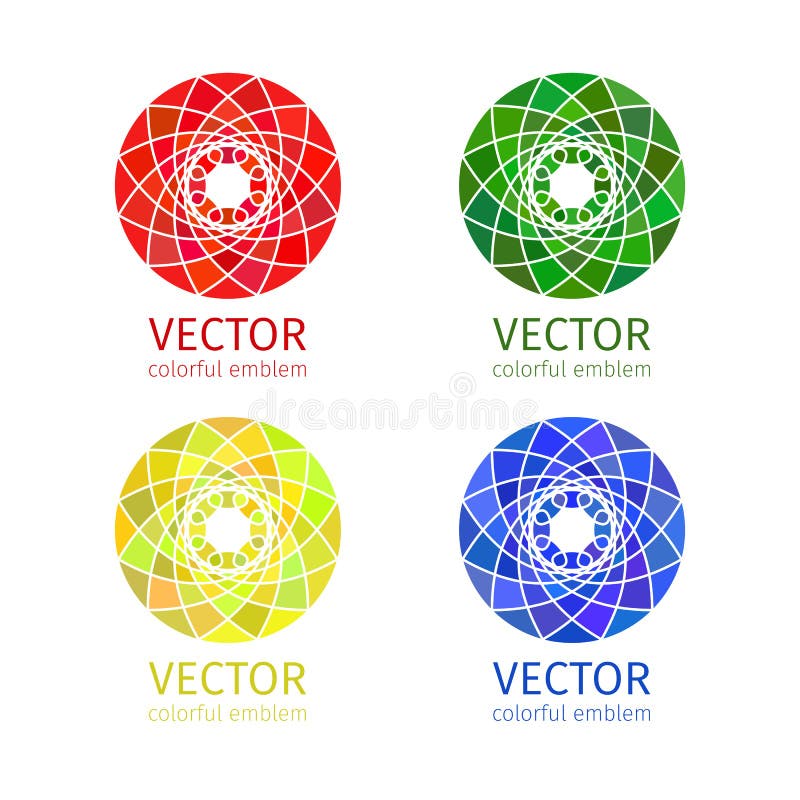 Business Geometric Emblem Template Set. Stock Vector - Illustration of ...