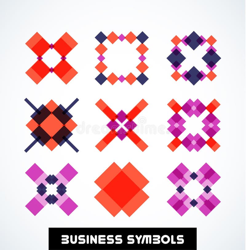 Business Geometric Shape Symbols. Icon Set Stock Vector - Illustration ...