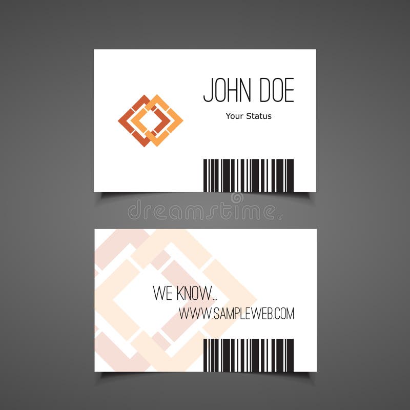 Business or Gift Card Design with Barcode Stock Vector - Illustration ...