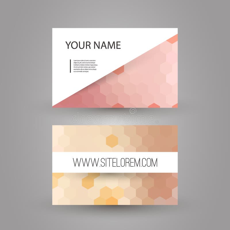 Business or Gift Card Design with Hexagonal Pattern Stock Vector ...