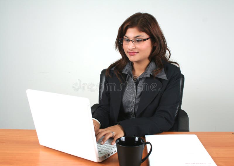 Business Girl stock image. Image of callcenter, comp, computer - 898447