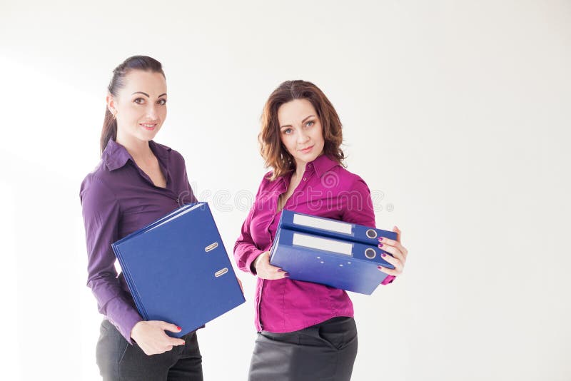 Business Girl with Folders with Documents Stock Photo - Image of ...