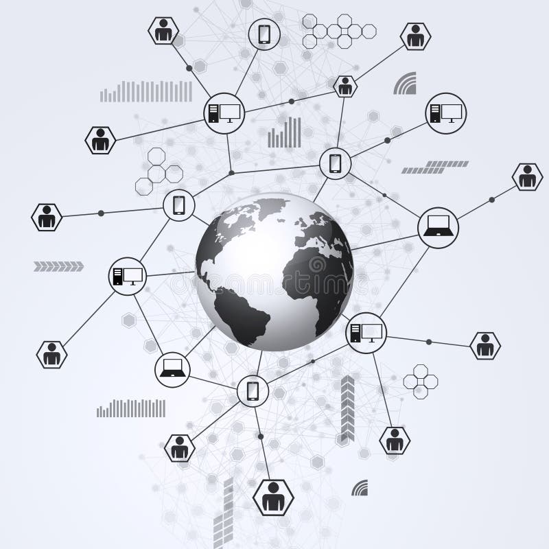 Business Global Connections Stock Illustration - Illustration of smart ...
