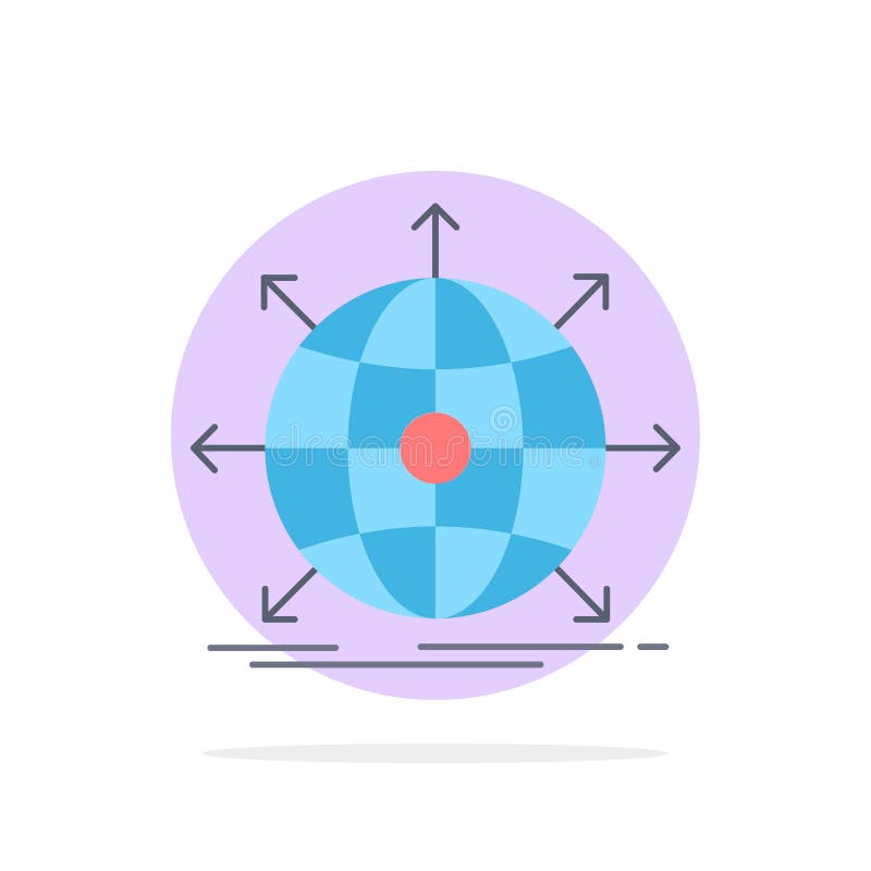 Business, Global, International, Network, Web Flat Color Icon Vector ...